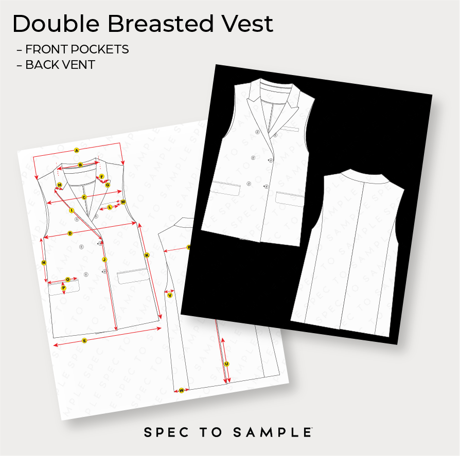 Editable CAD Sketch for Tailored Vest | Spec to Sample – Spec To Sample